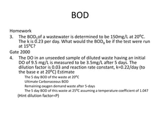 Biochemical Oxygen Demand (BOD) | PPTX