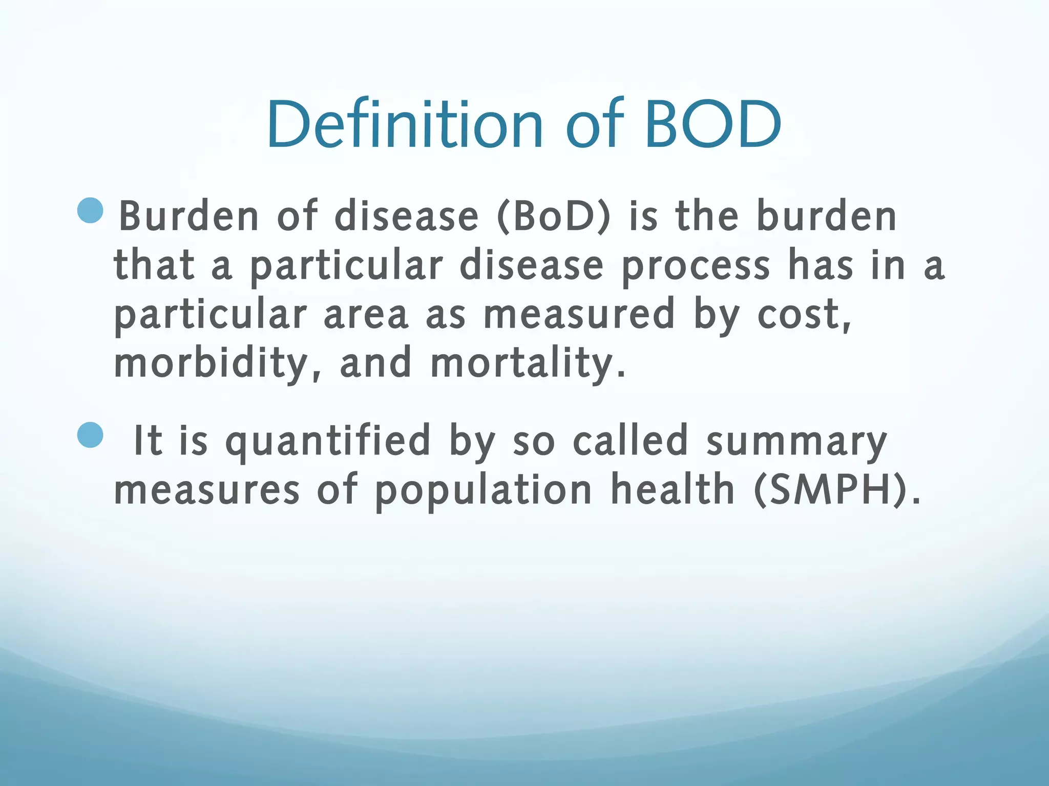 Burden of Disease Analysis | PPT