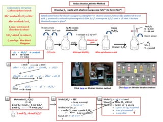 IB Chemistry on Redox Titration, Biological Oxygen Demand and Redox. | PDF