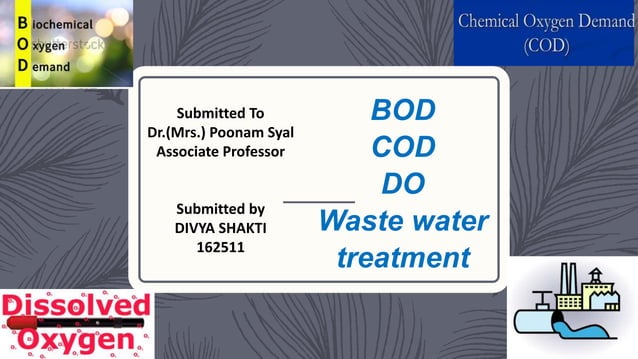 Bod cod do waste water treartment | PPTX | Chemistry | Science