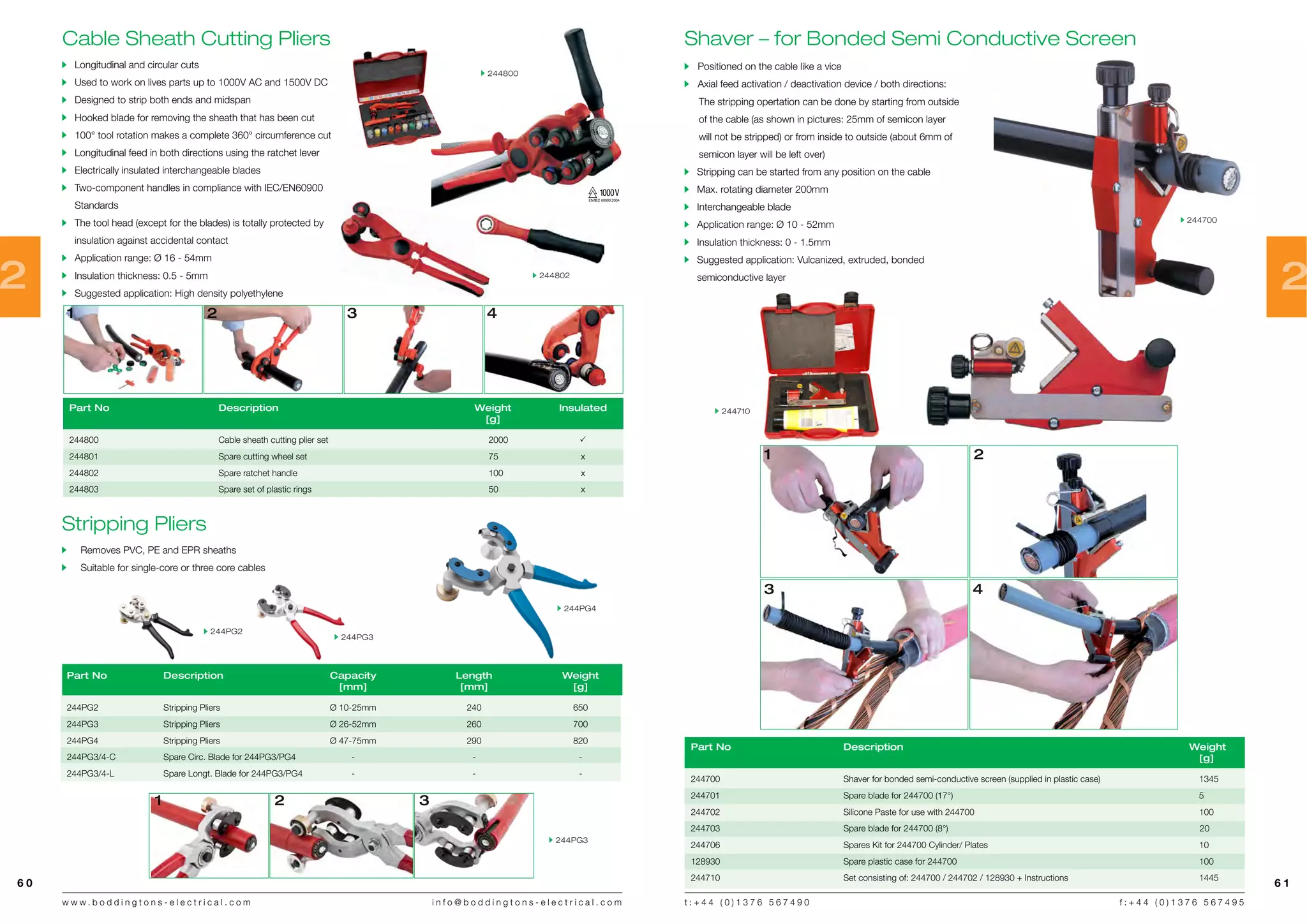 Boddingtons Electrical Cable Preparation Tools - Boddingtons 244700 ...