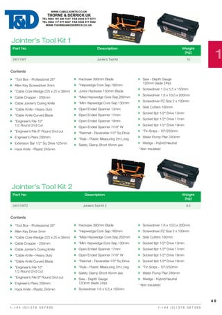 Boddingtons Cable Jointing Tools | PDF