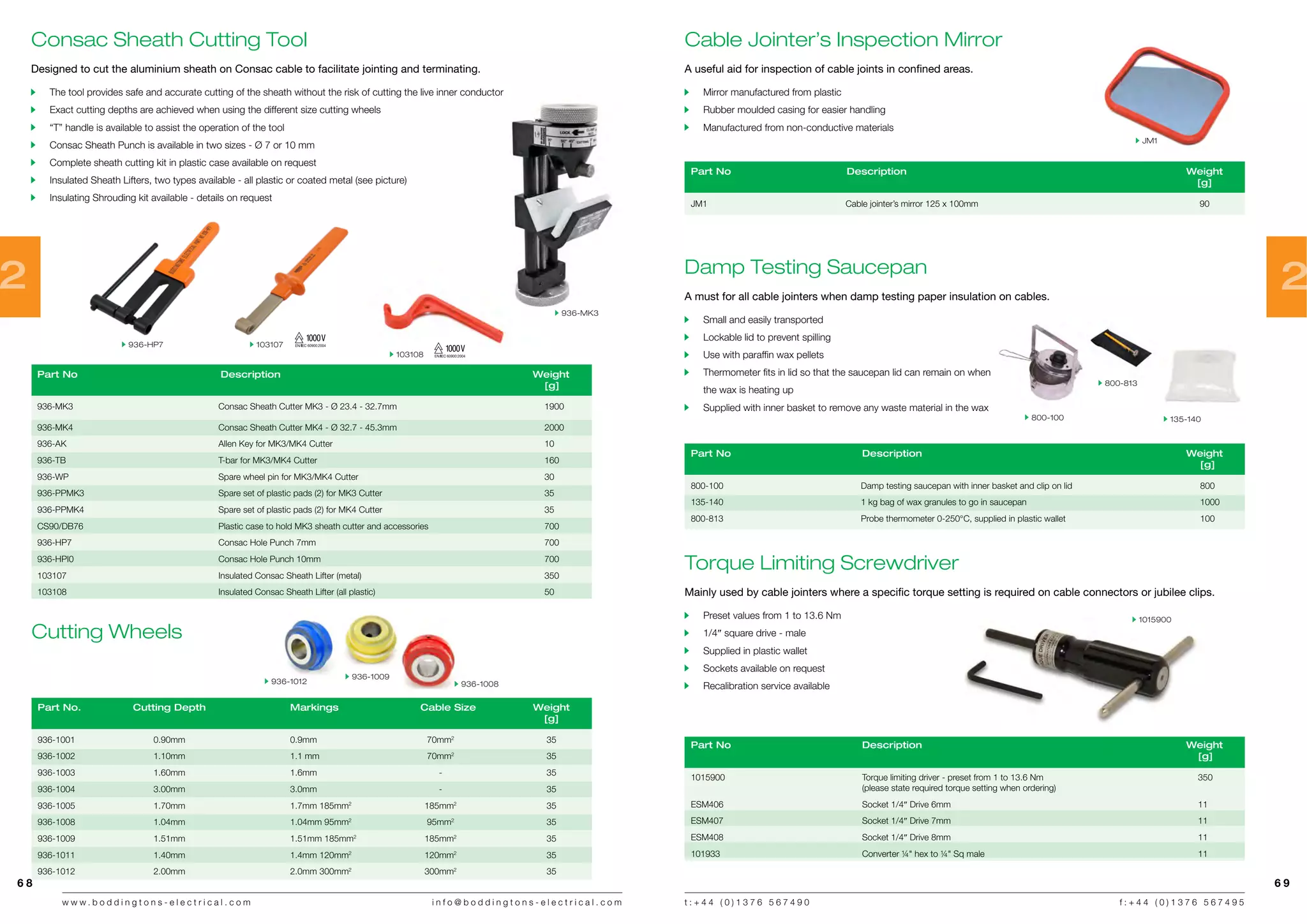 Boddingtons Electrical Consac Cable Jointing Tools - Consac Sheath ...