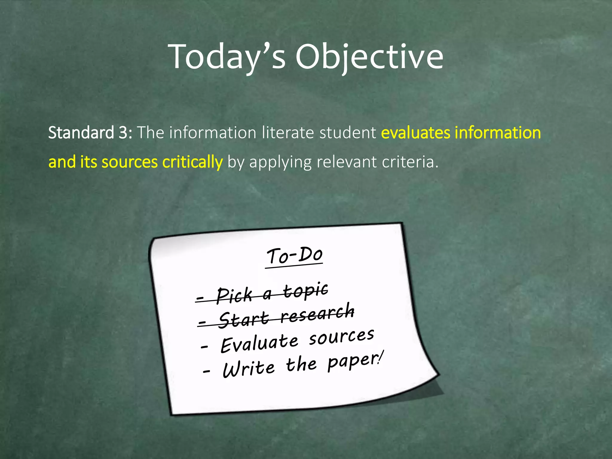 Evaluating Sources | PPT