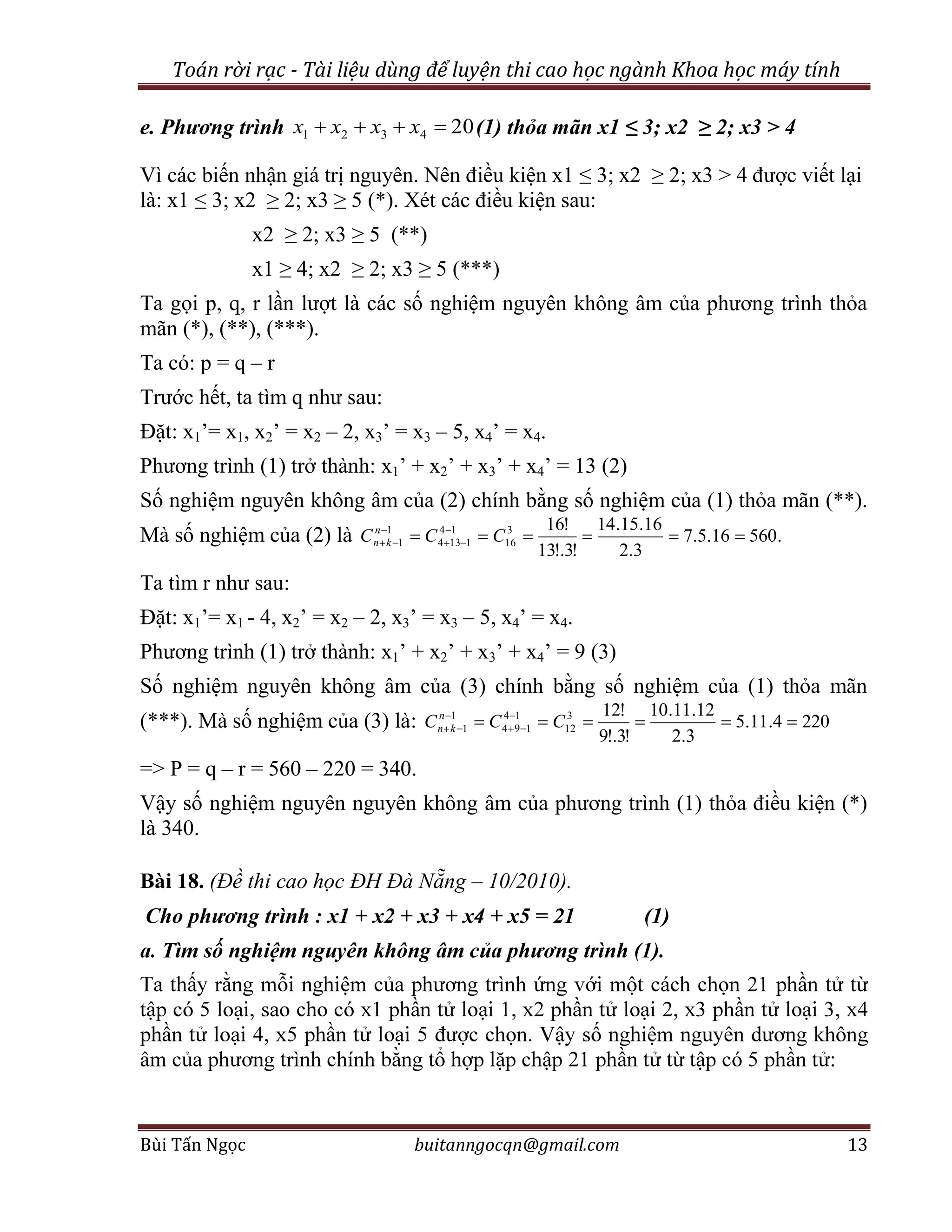 Bo de toan roi rac (on thi cao hoc khmt) | PDF