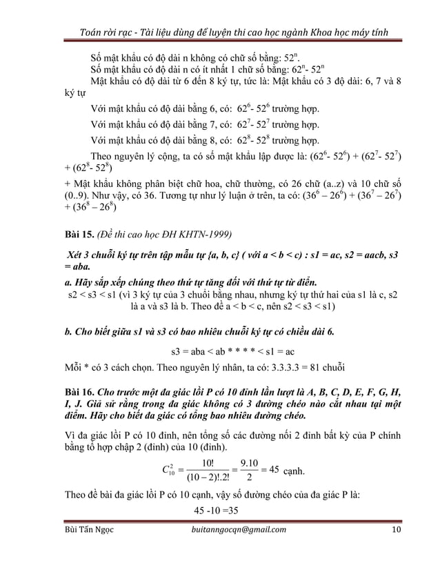 Bo de toan roi rac (on thi cao hoc khmt) | PDF