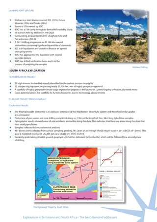 Botswana Diamonds plc Fact Sheet | PDF