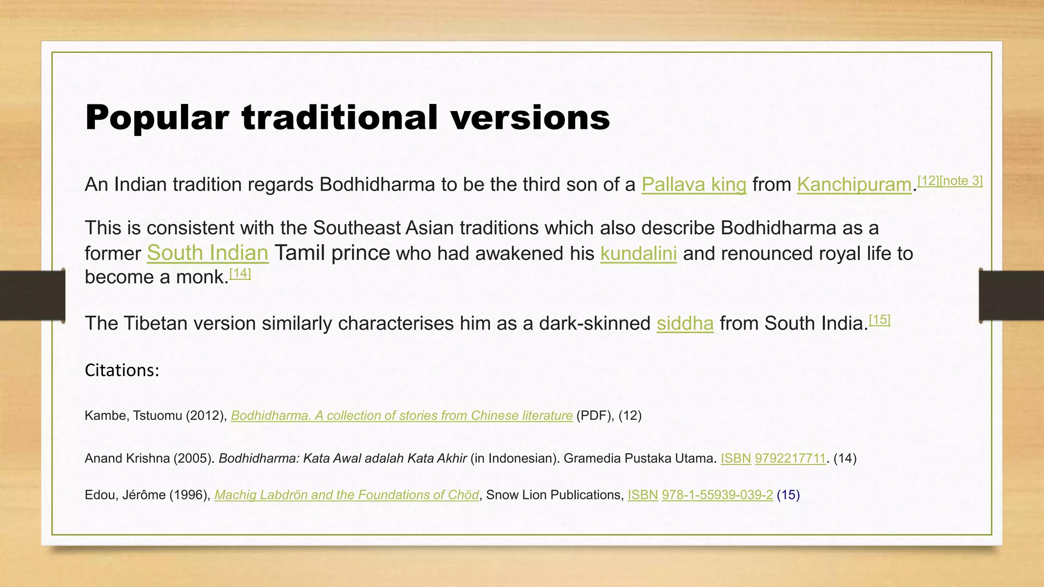 Bodhidharma and pallavas | PPT