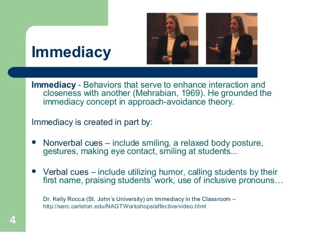 An Experimental Study of Instructor Immediacy