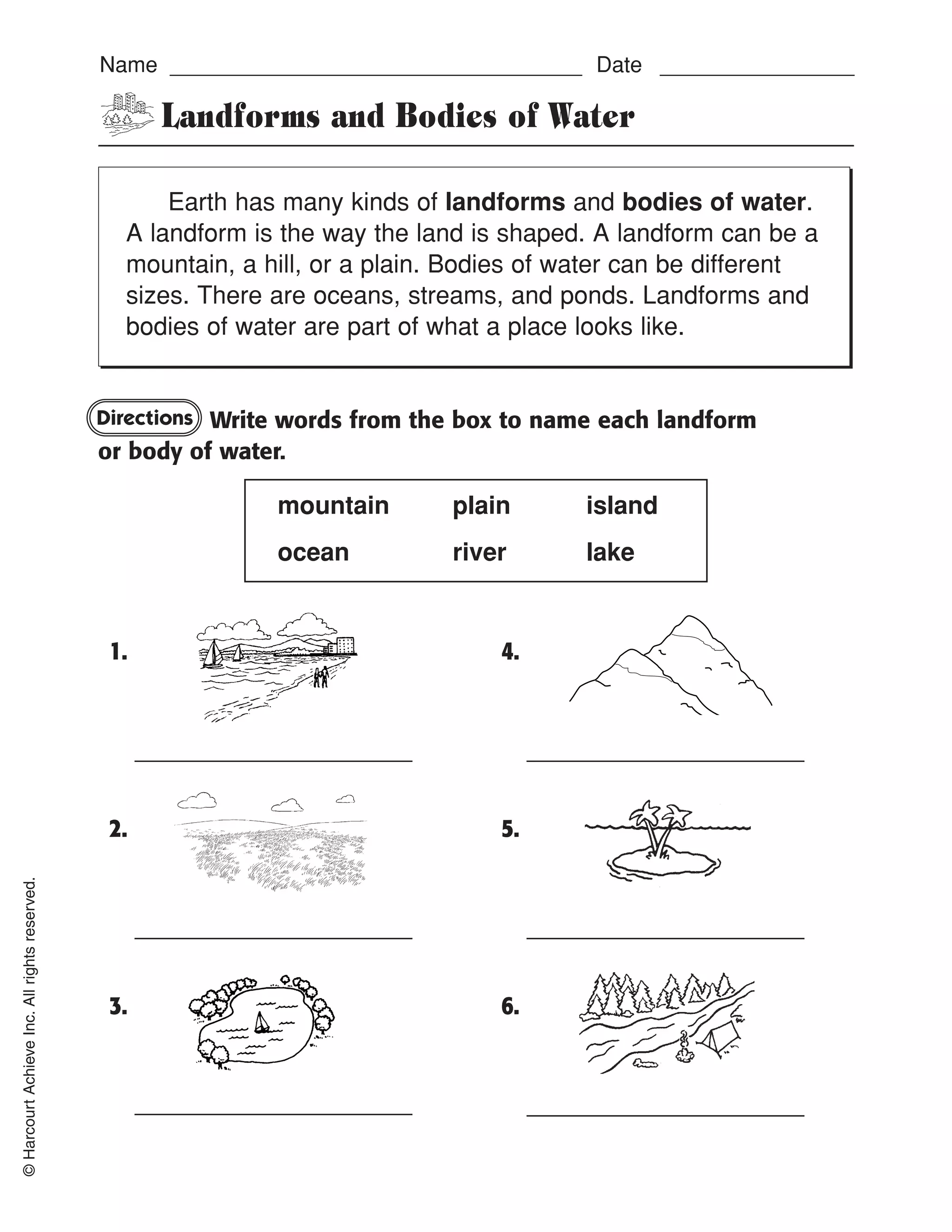 Bodies of water and landforms | PDF