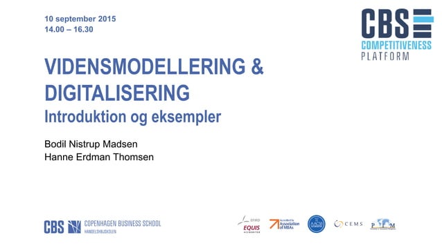 Vidensmodellering & Digitalisering (Bodil Nistrup Madsen & Hanne Erdman ...
