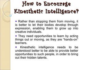 Bodily kinesthetic intelligence | PPT