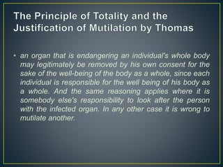 Bodily integrity; Principle of Totality; Plastic Surgery | PPTX