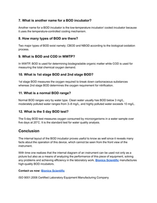 BOD Incubator for Laboratory Use Components, Features and Working ...