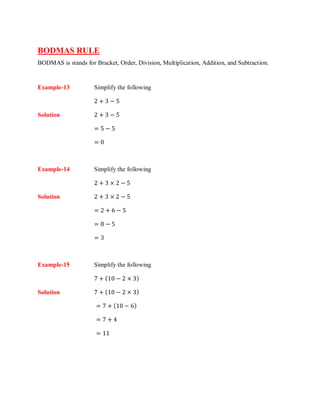 Bodmas rule | PDF