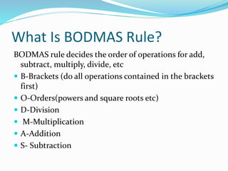 Bodmas rule | PPTX
