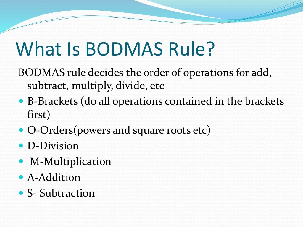 Bodmas Rule