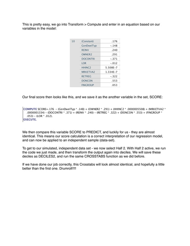 Building a Regression Model using SPSS | PDF
