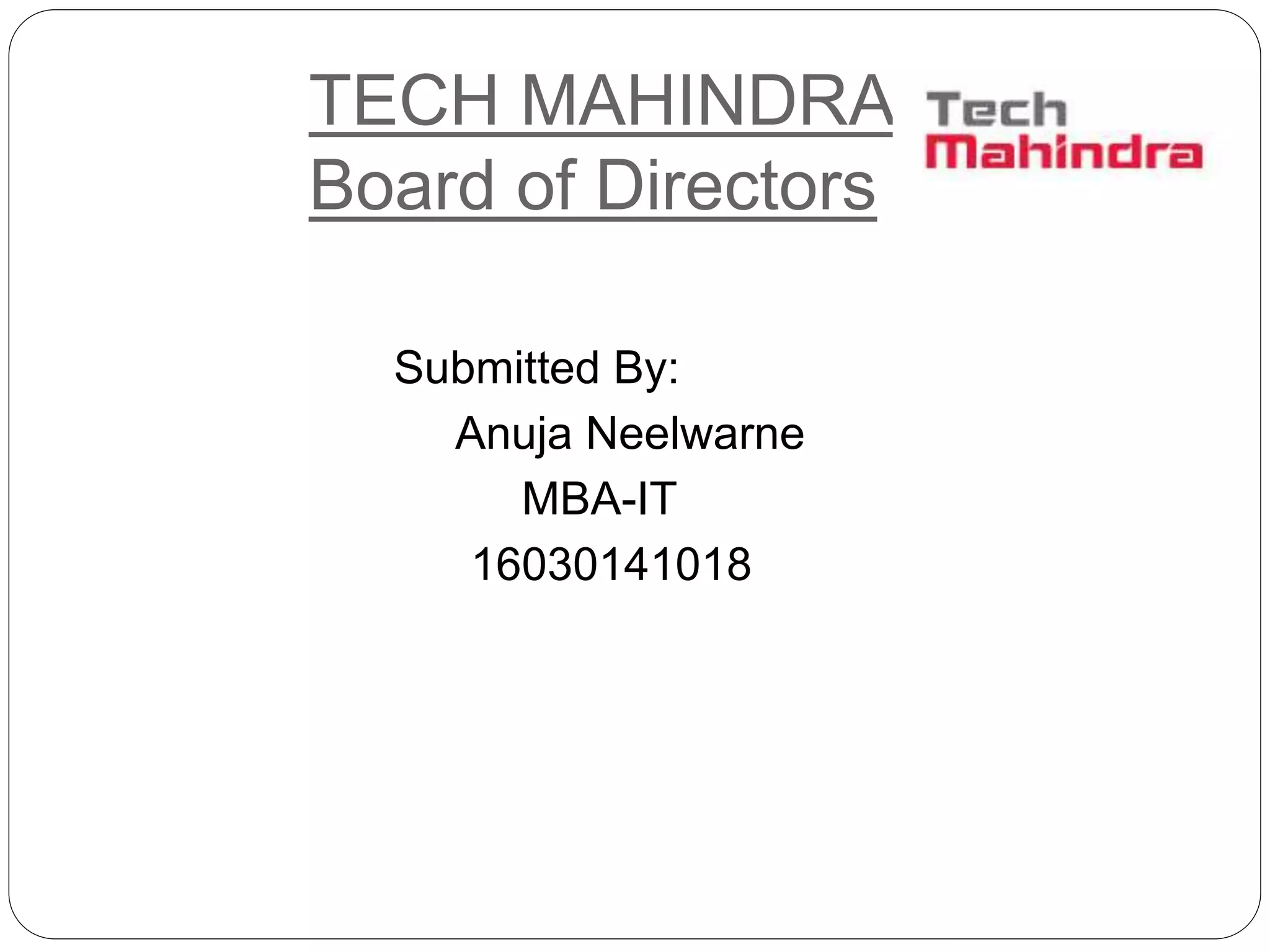 Bod(tech mahindra)16030141018 | PPTX