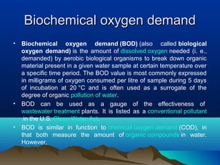 BIOLOGICAL OXYGEN DEMAND | PPT