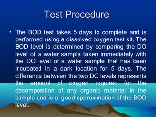 BIOLOGICAL OXYGEN DEMAND | PPT