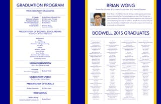 Bodwell Graduation 2015 Program & Schedule of Events | PPT