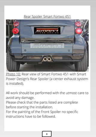 Body kit Smart Fortwo 451 User Manual | PDF