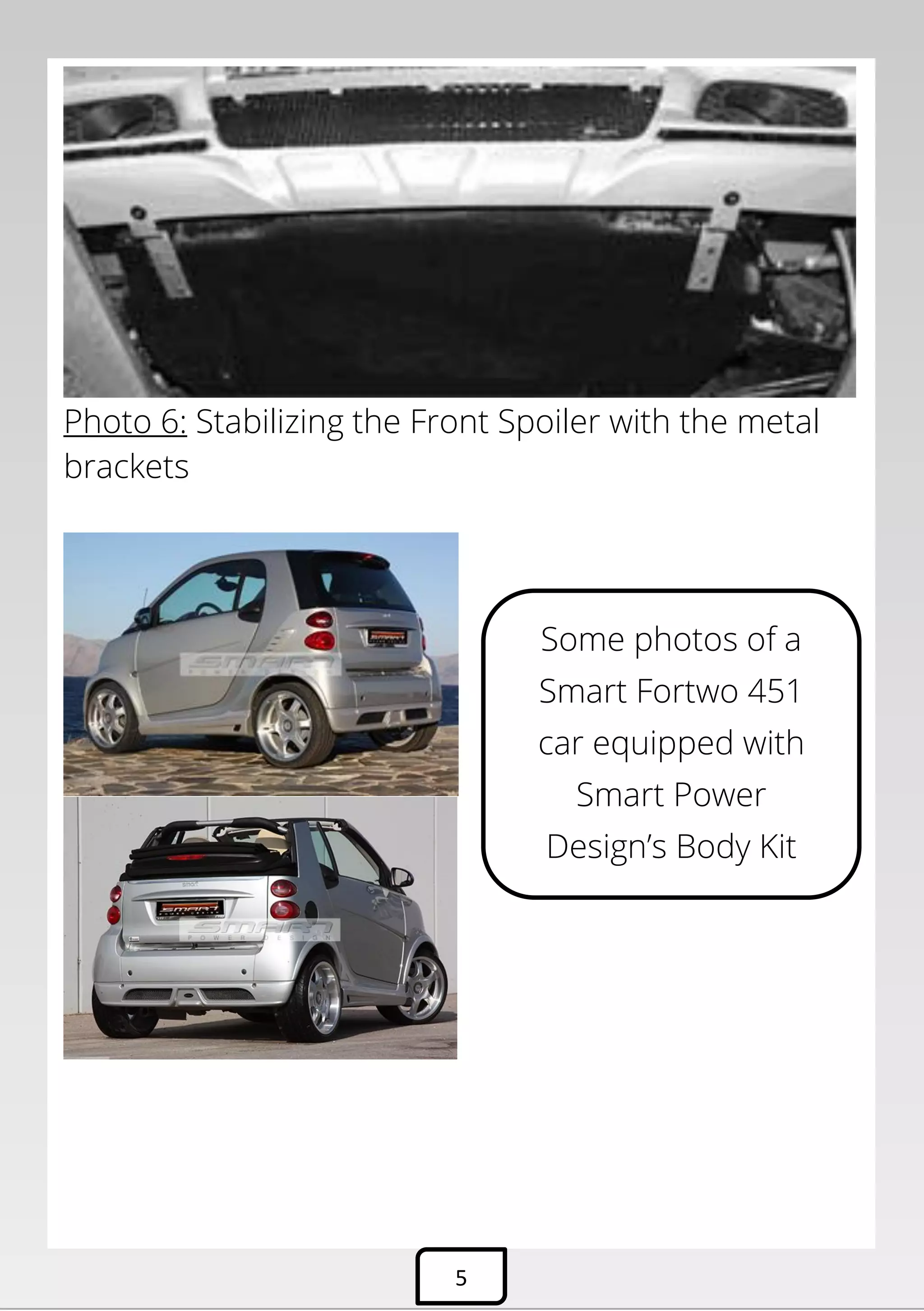 Body kit Smart Fortwo 451 User Manual | PDF