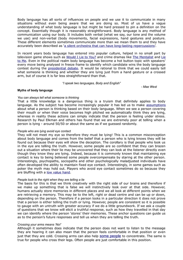 Body language | PDF