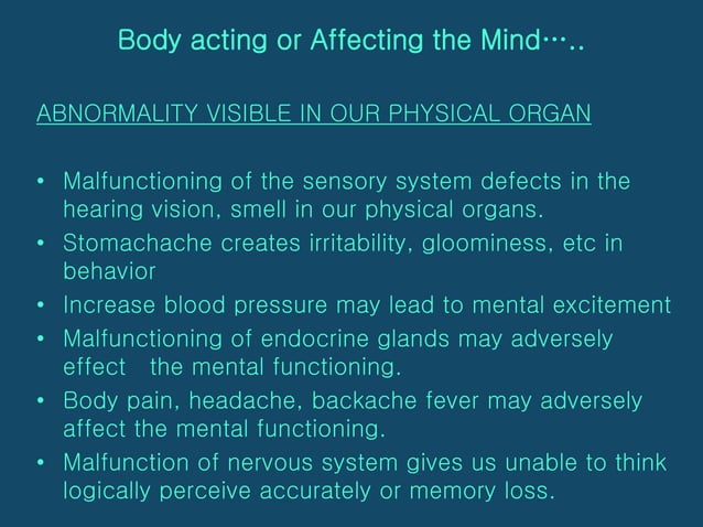Body mind relationship by s.lakshmanan psychologist | PPT