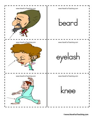 Body parts-flash-cards | PDF | Shaving | Personal Care