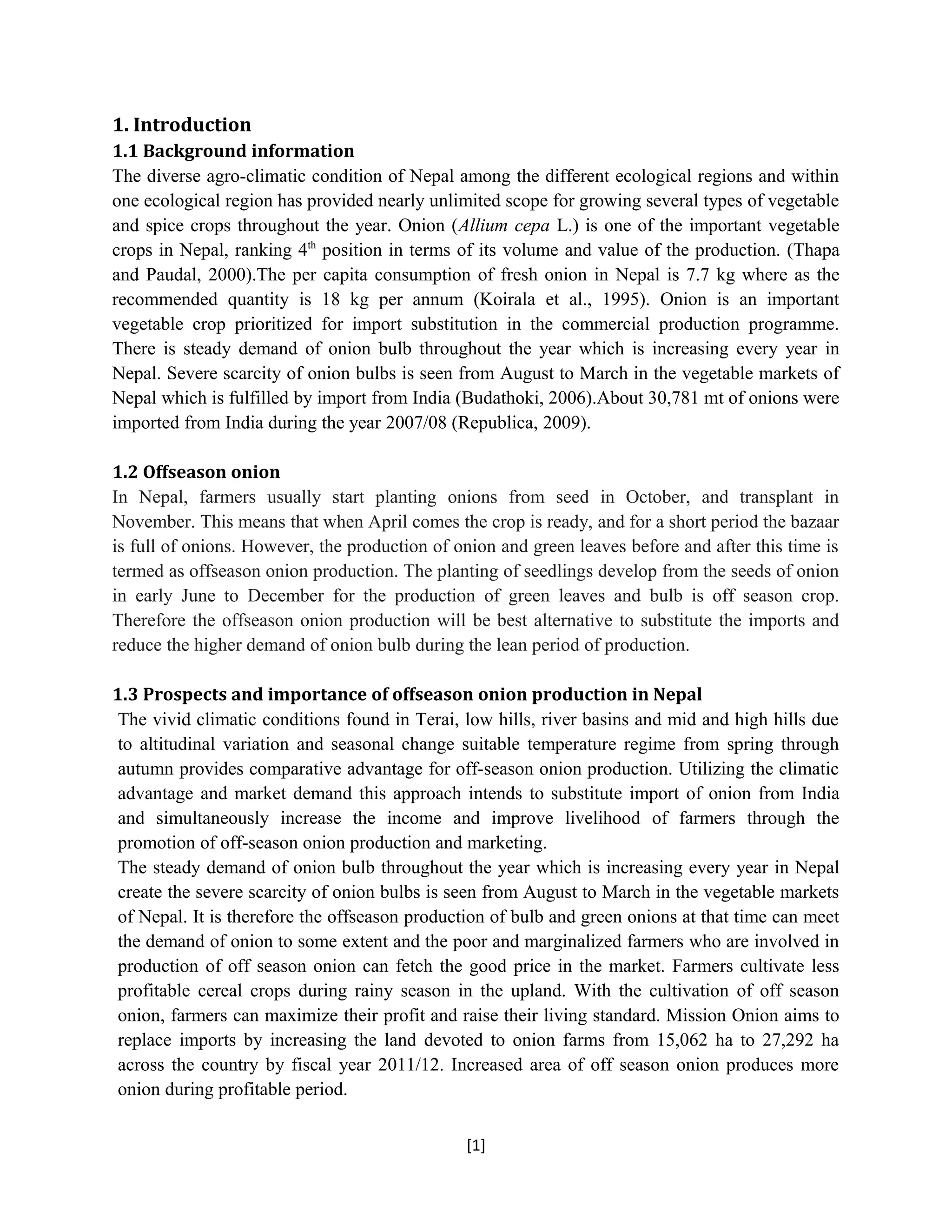 off season onion production in Nepal | DOC