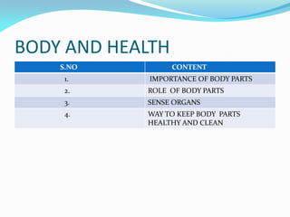 Body and Health introduction | PDF