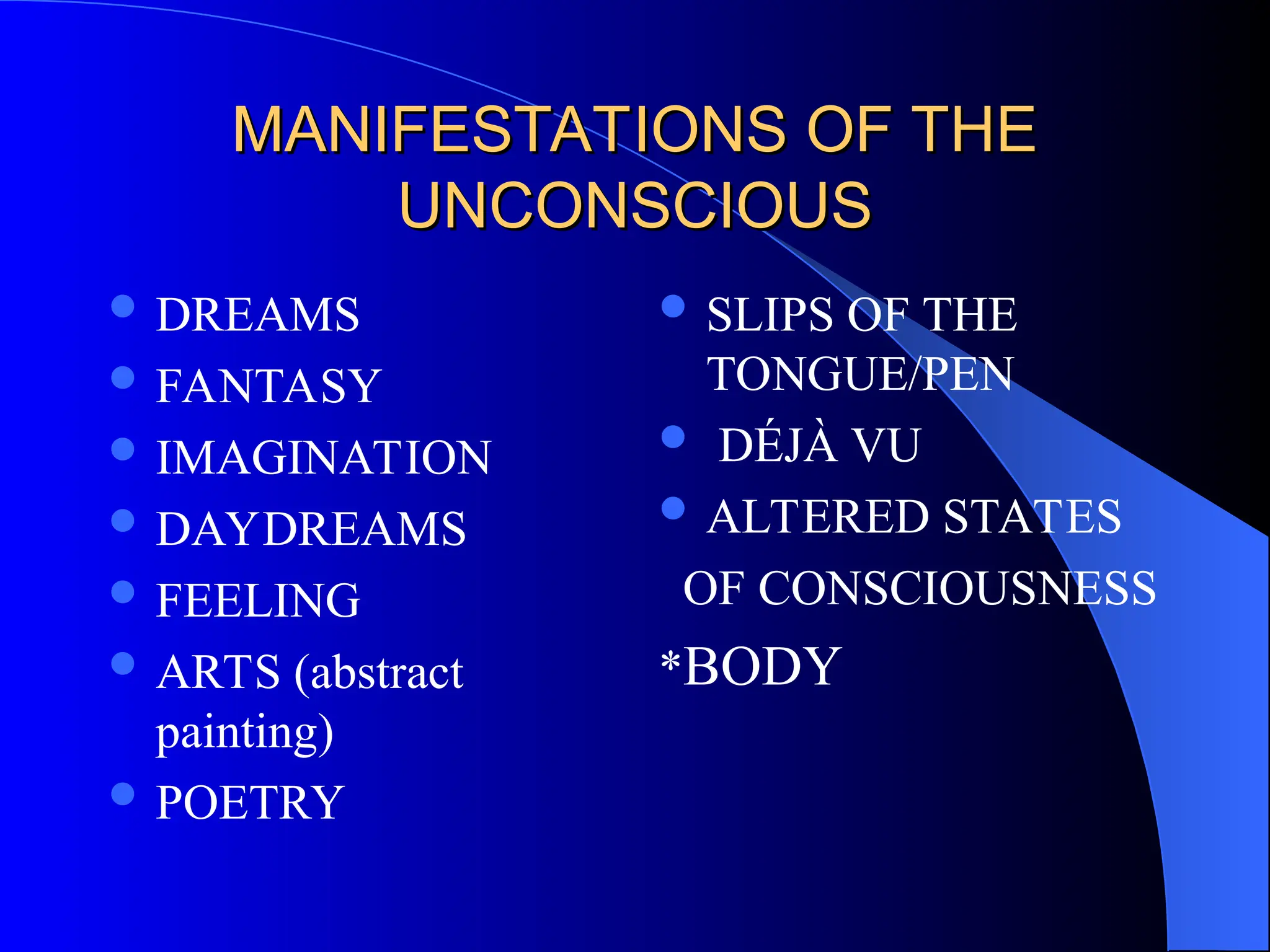 BODY AND THE UNCONSCIOUS Powerpoint Presentation | PPT