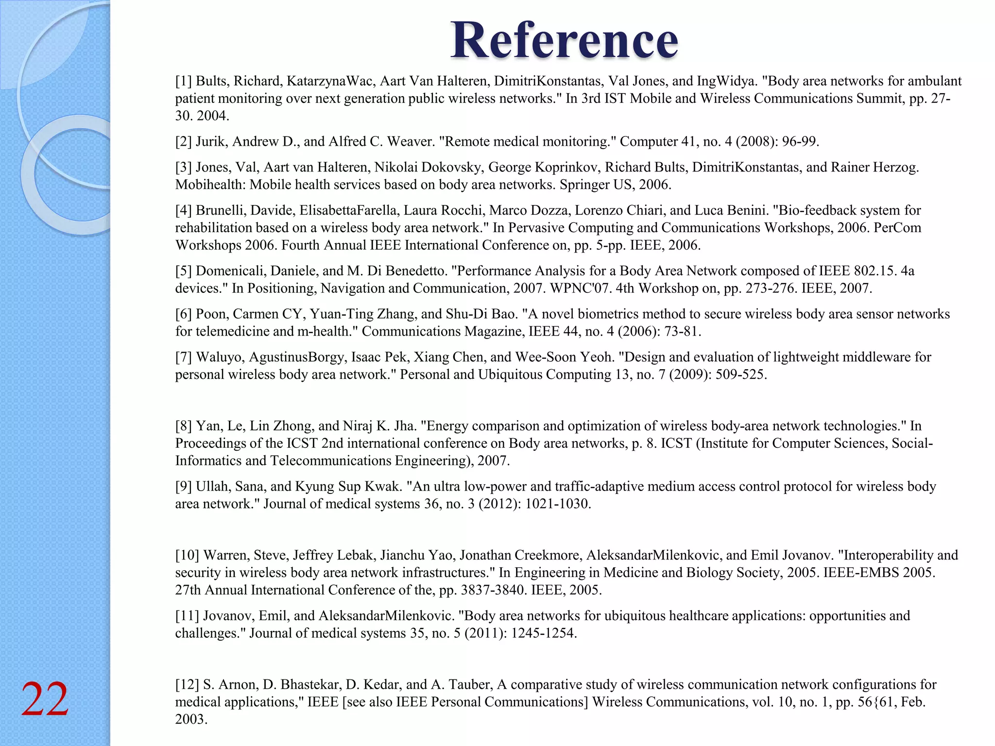 Wireless Body Area Network (WBAN) | PPTX