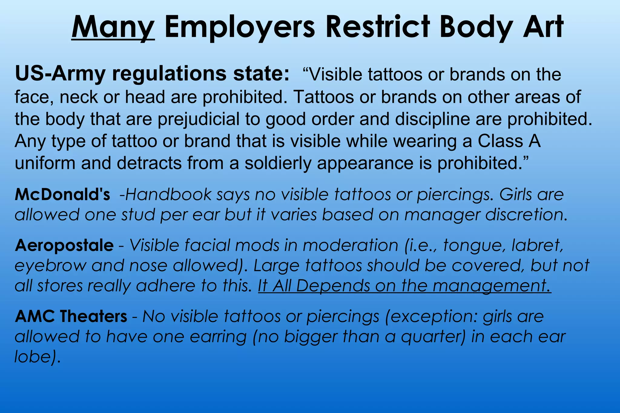 Body Art: The Good, The Bad, The Terribly Awful | PPT