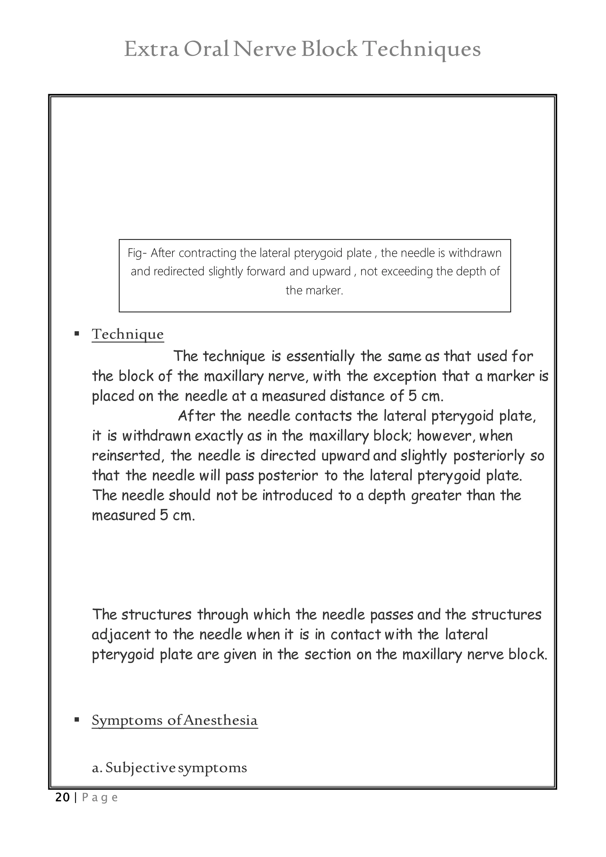 ExtraOral Nerve Block Techniques | DOCX