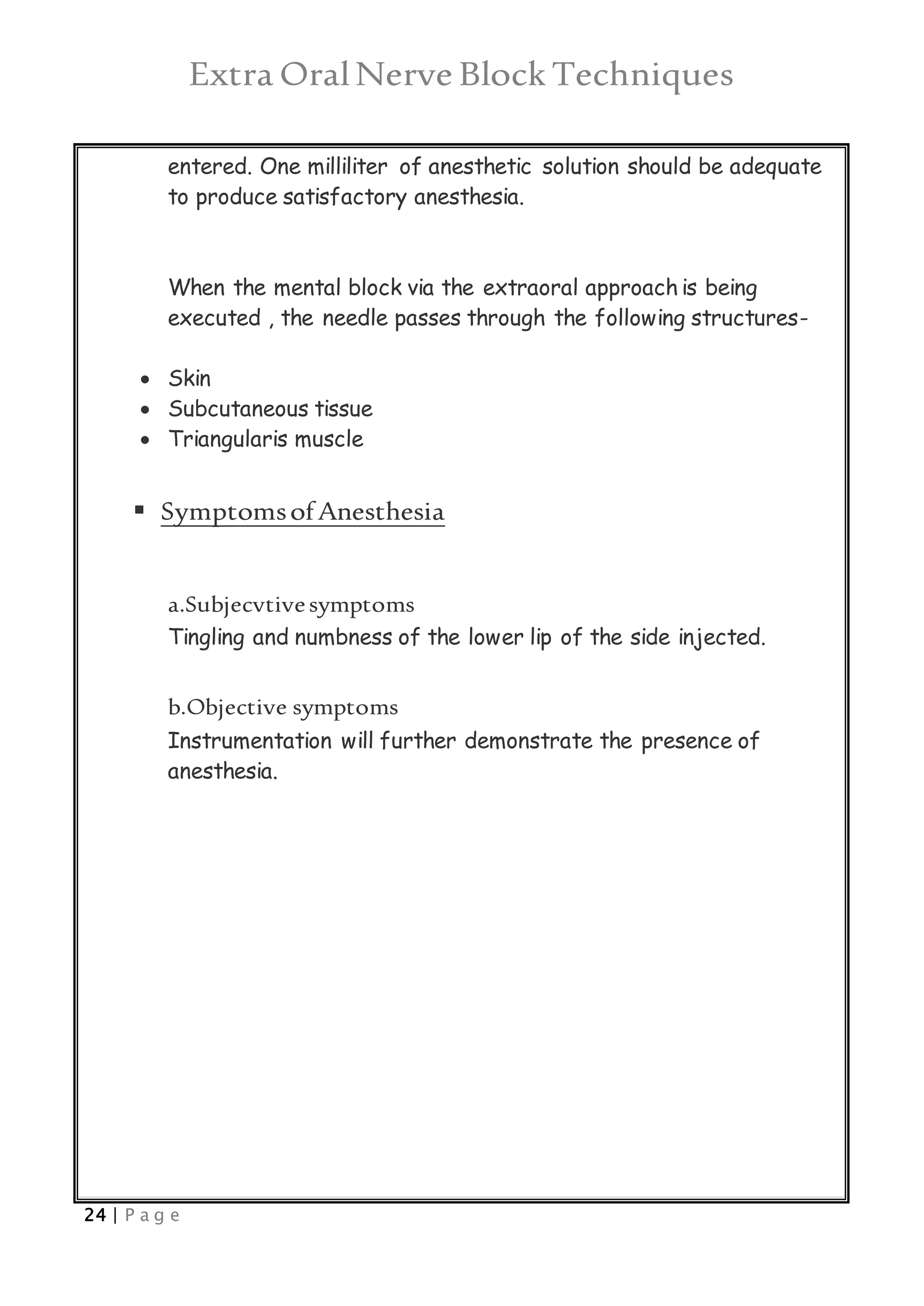ExtraOral Nerve Block Techniques | DOCX