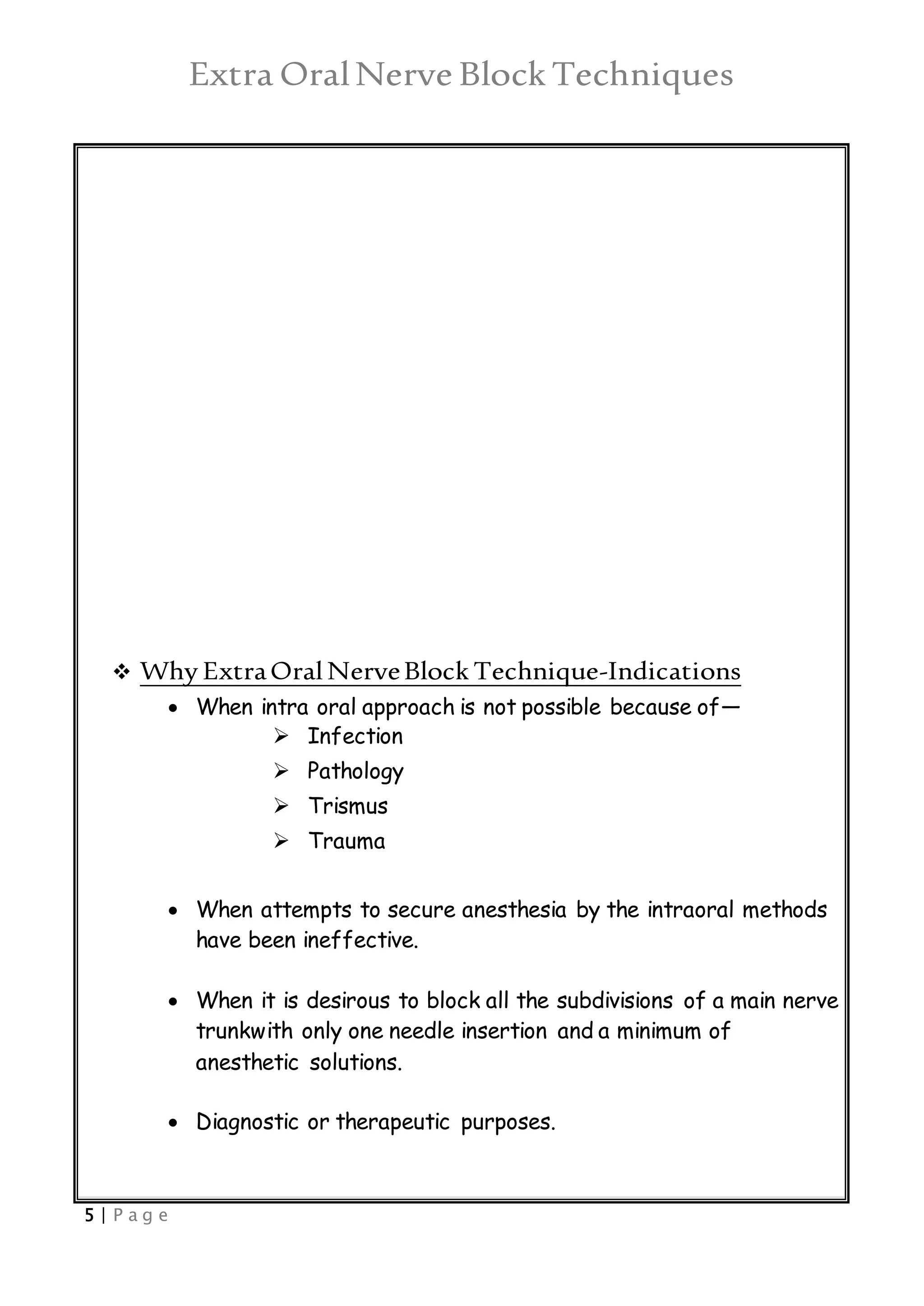ExtraOral Nerve Block Techniques | DOCX
