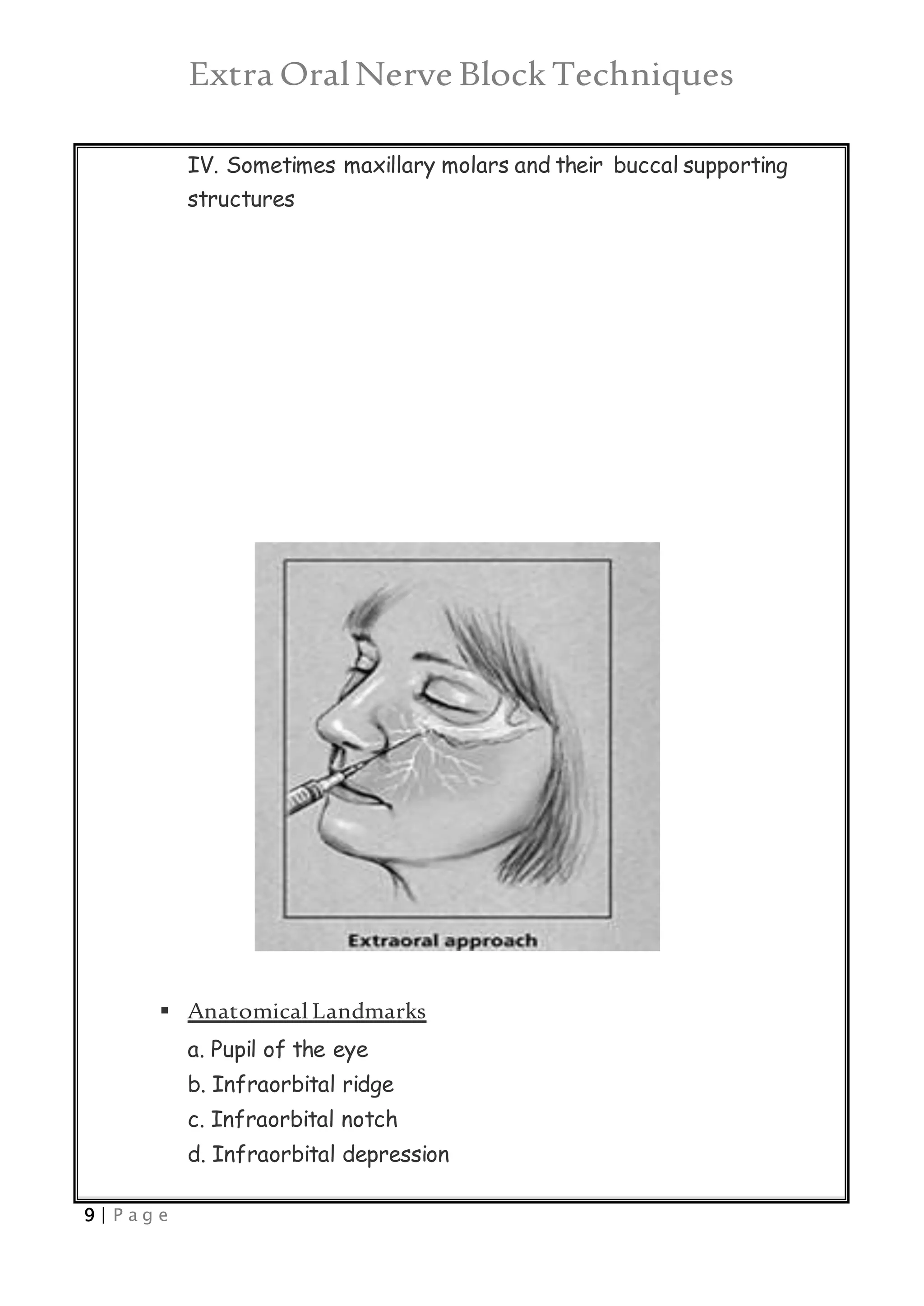 ExtraOral Nerve Block Techniques | DOCX
