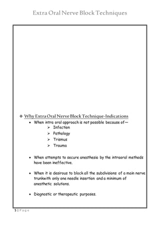 ExtraOral Nerve Block Techniques | DOCX
