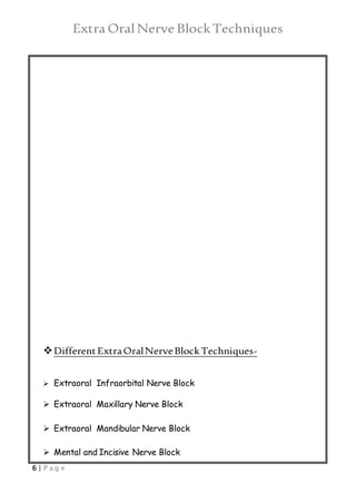 ExtraOral Nerve Block Techniques | DOCX