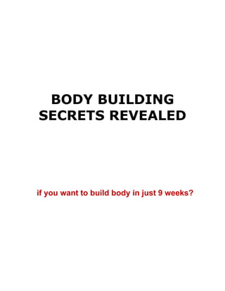 Bodybuilding secrets | PDF