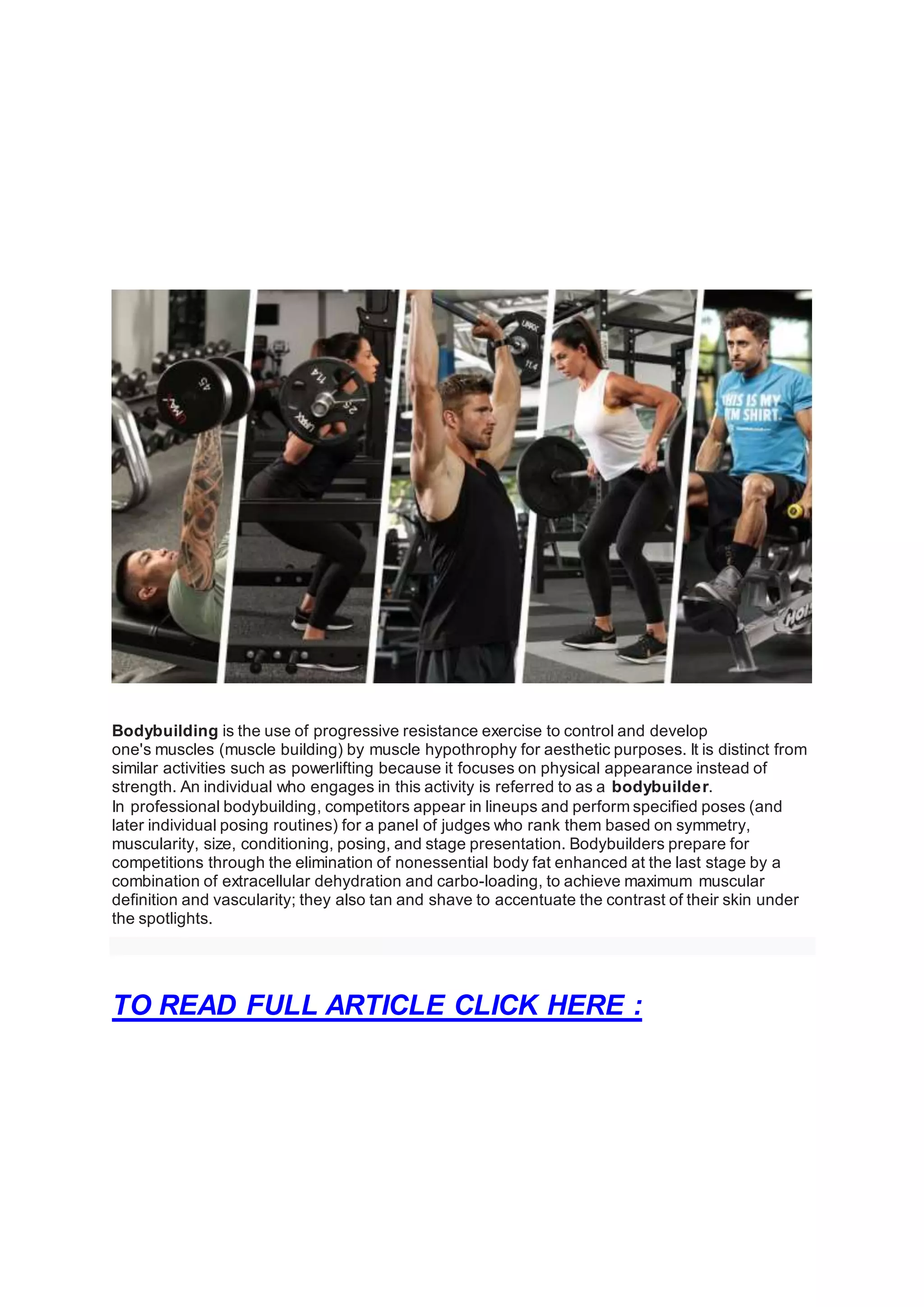 Body building | DOCX | Fitness and Exercise | Healthy Living