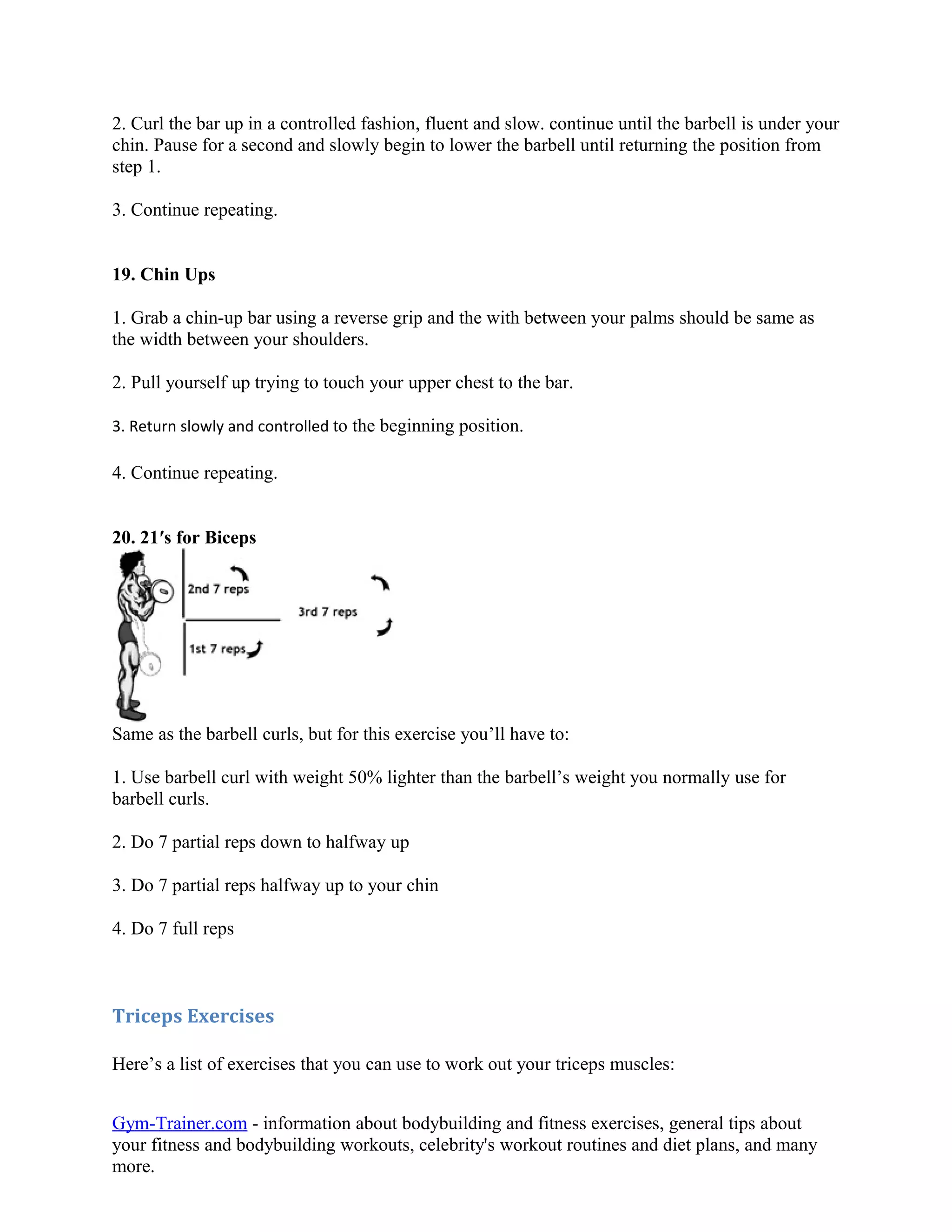 Bodybuilding Exercises | PDF