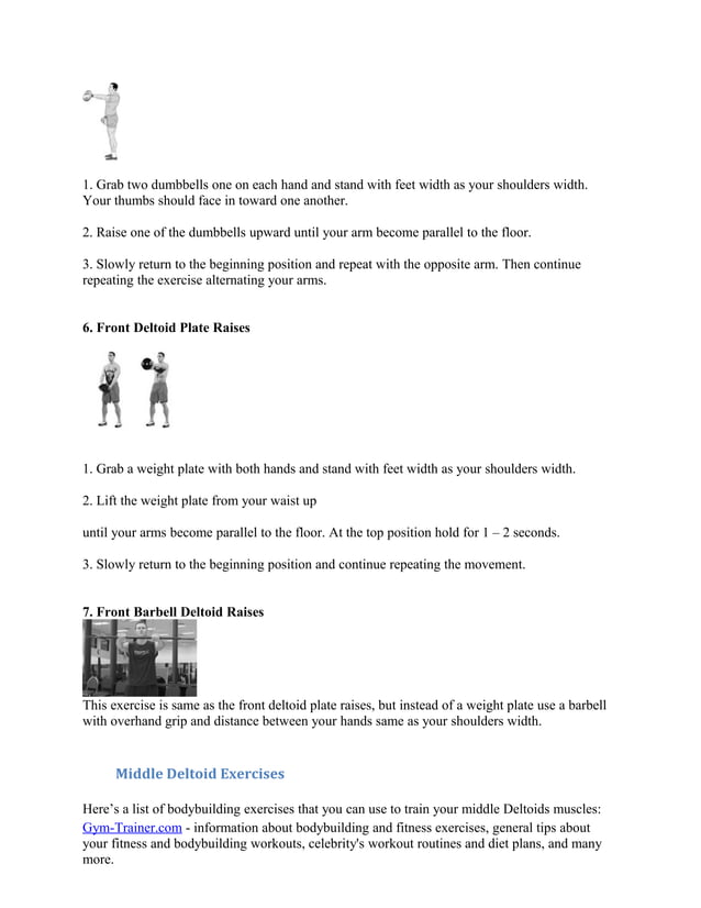 Bodybuilding Exercises | PDF | Physical Therapy | Wellness