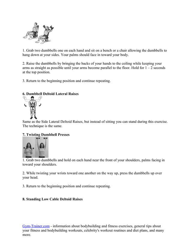 Bodybuilding Exercises | PDF | Physical Therapy | Wellness