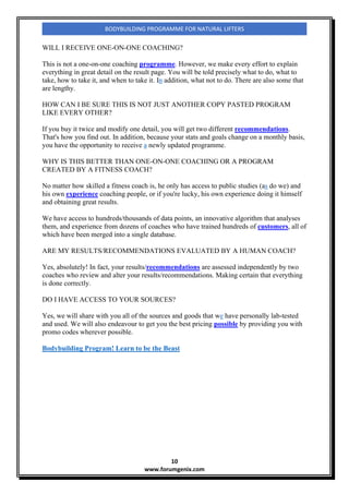 Bodybuilding programme for natural lifters | PDF