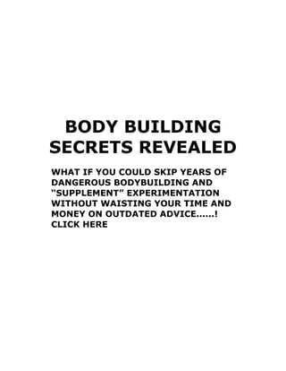 Body Building Secret Revealed | PDF