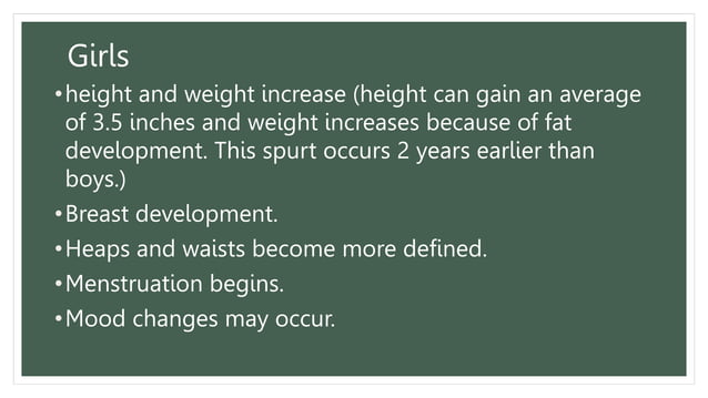 Body changes of child to adolescences period | PPT